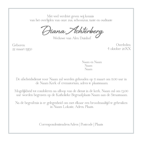 Rouwkaarten man - Mycards Rouwdrukwerk