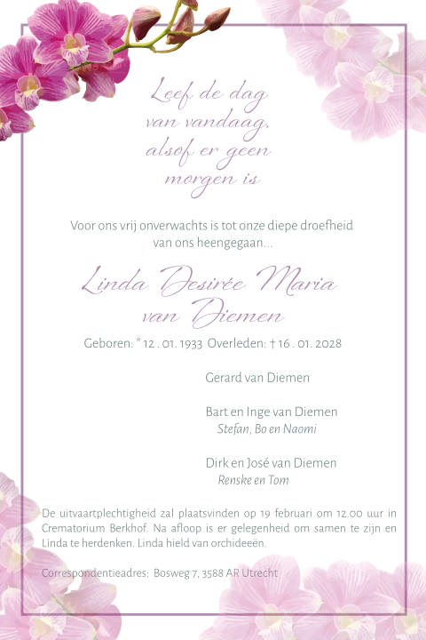 Rouwbrief maken | MyCards Rouwbrieven