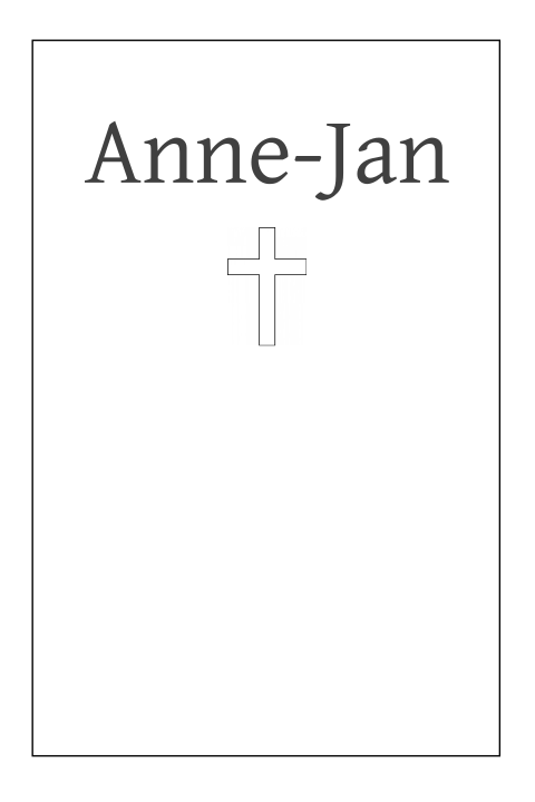 Rouwkaart met een kruis