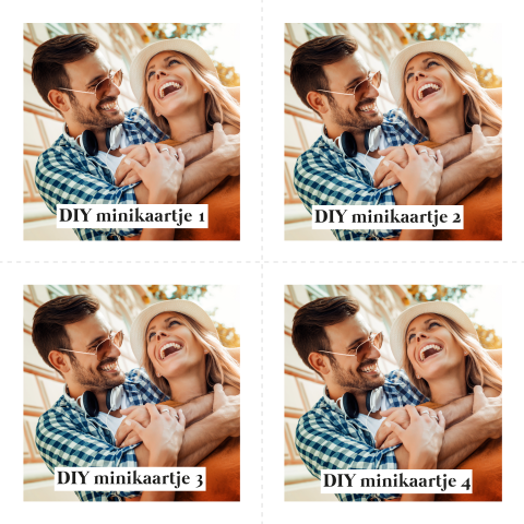 DIY vier vierkanten minikaartjes