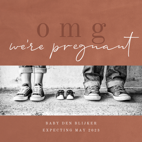 Aankondiging zwangerschap met echo foto en kalender