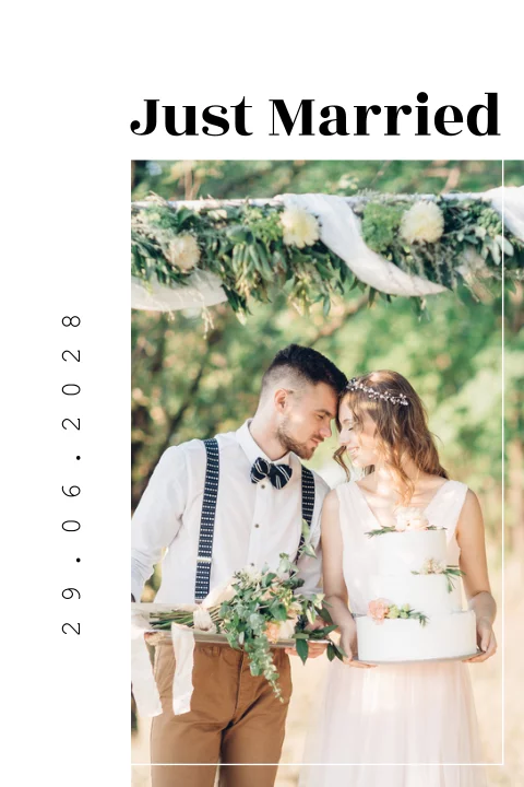 Just Married uitnodiging met foto