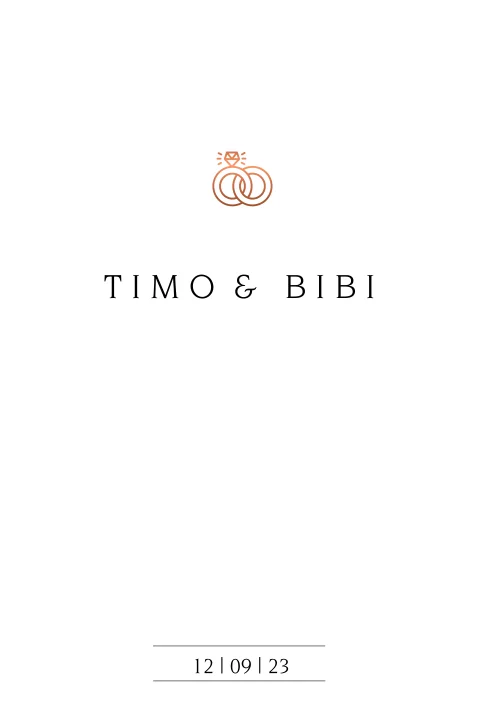 Basic trouwkaart met symbool van trouwringen