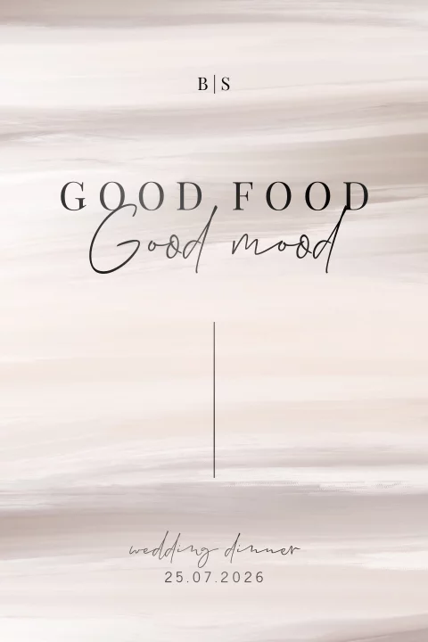 Good food menukaart met zwartfolie, ronde hoeken en verf strepen