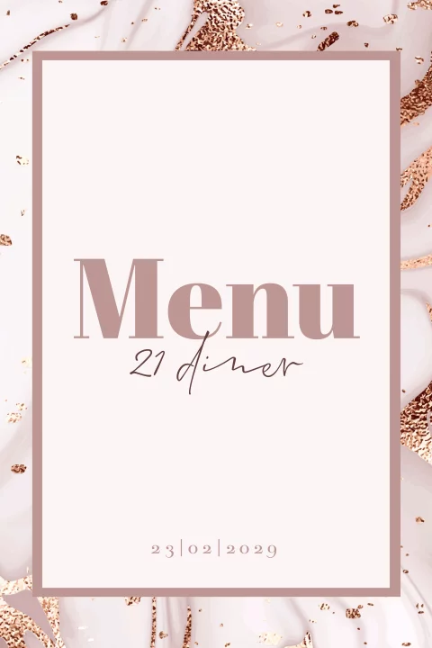 Menukaart 21 diner marmerlook