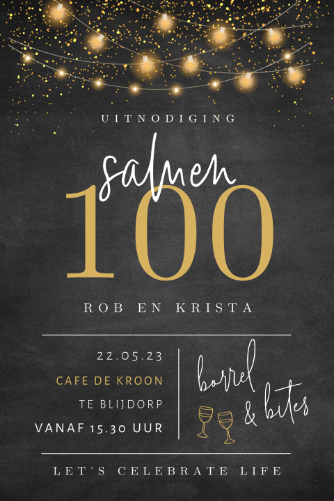 Abraham en Sarah uitnodiging samen 100 jaar