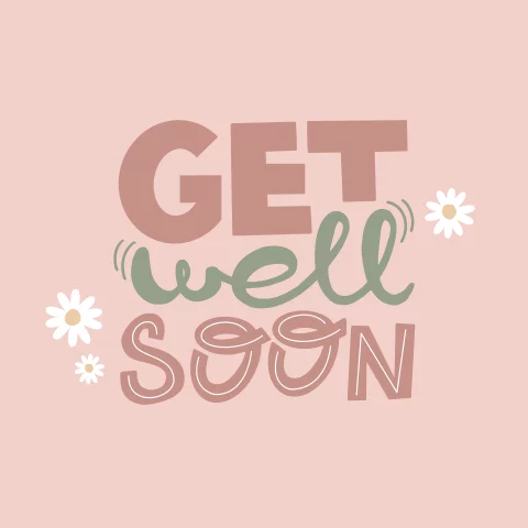 'Get well soon' beterschapskaart met madeliefjes