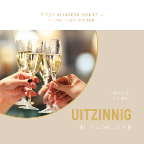 Proosten zakelijke kerstkaart champagne