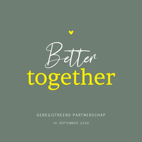 Basic kaart voor geregistreerd partnerschap met hippe kleuren