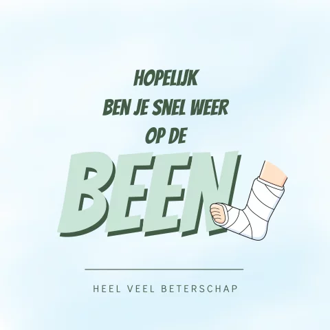 Beterschapskaart gebroken been in het gips