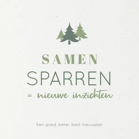Samen sparren zakelijke kerstkaart duurzaam papier