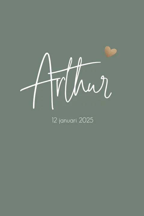 Poster in groen met hartje