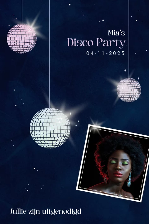 Uitnodiging 30ste verjaardag in een disco thema