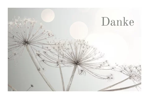 Trauer Danksagung Klappkarte mit Pusteblume oder persönlichem Foto