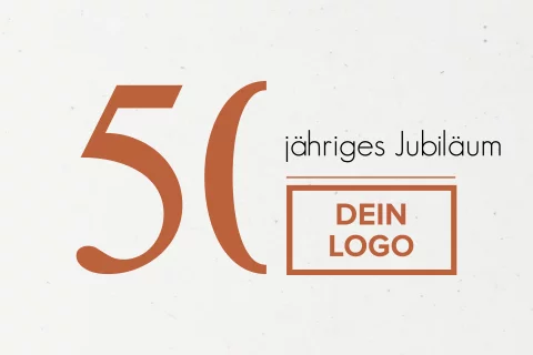 Einladung zum Firmenjubiläum 50 Jahre mit Logo