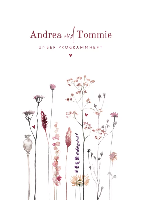 Modernes Programmheft mit hübschen Blumen