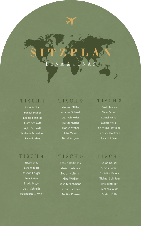 SItzplan mit Weltkarte