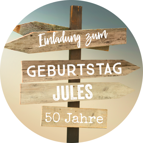 Aufkleber Wegweiser anpassbar, 35mm ø 25 Stück