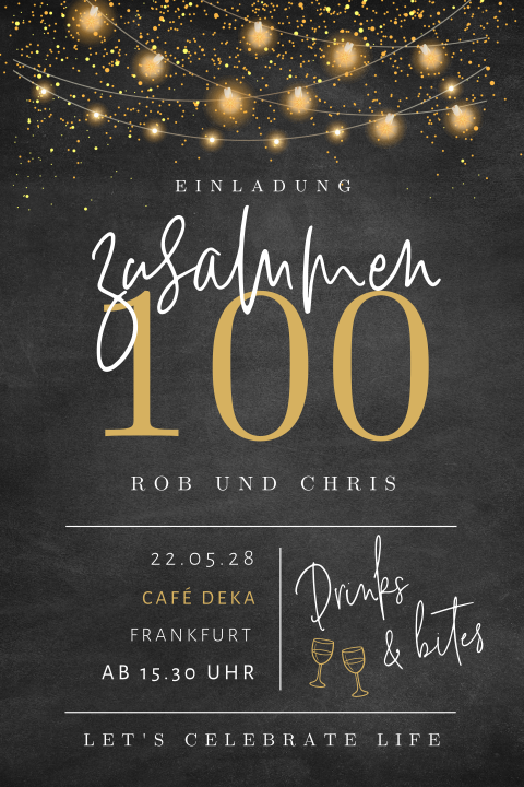 Coole Geburtstagseinladung Zusammen 100