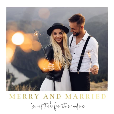 Weihnachtskarte "We got married this year"