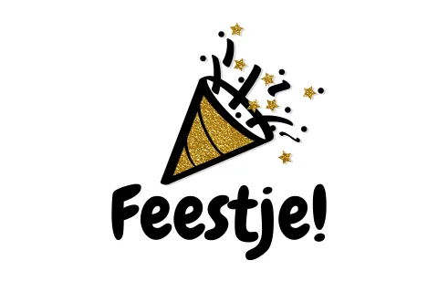 Uitnodiging feestje met feesttoeter