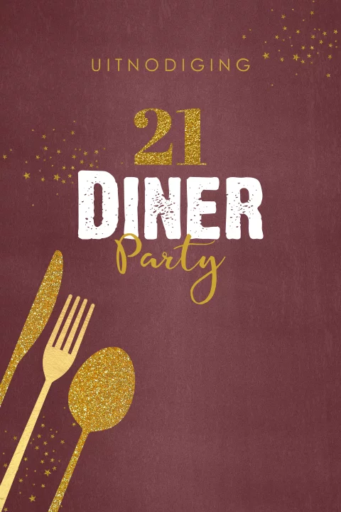 Stijlvolle uitnodiging 21-diner party